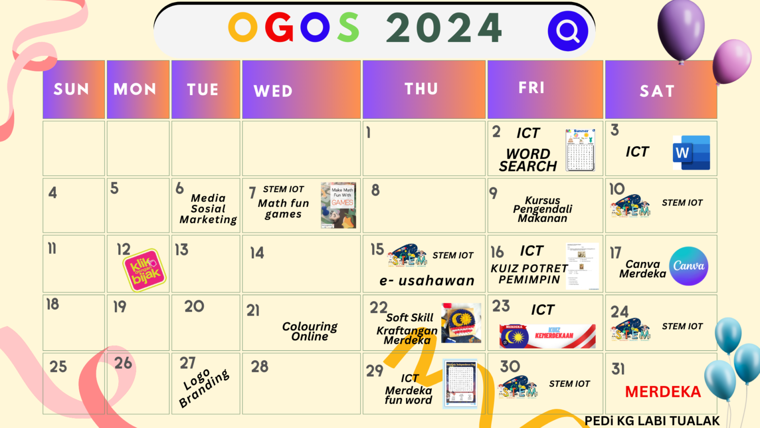 JADUAL PERANCANGAN OGOS 2024 – NADI Kg Labi Tualak